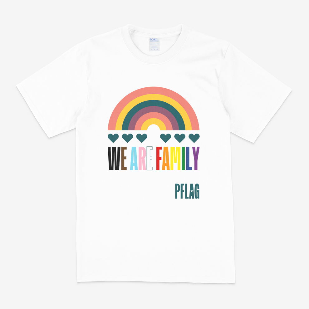 We Are Family - Wide-Cut Crewneck Short Sleeve T-Shirt (White) – PFLAG ...